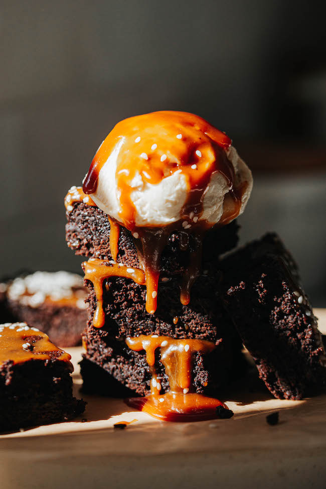 Miso Caramel Brownies - Buuck Farms Bakery