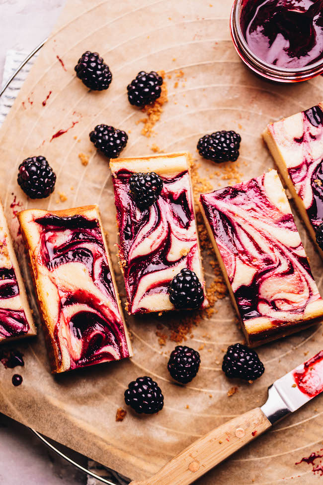 Blackberry Mascarpone Cheesecake Bars - Buuck Farms Bakery