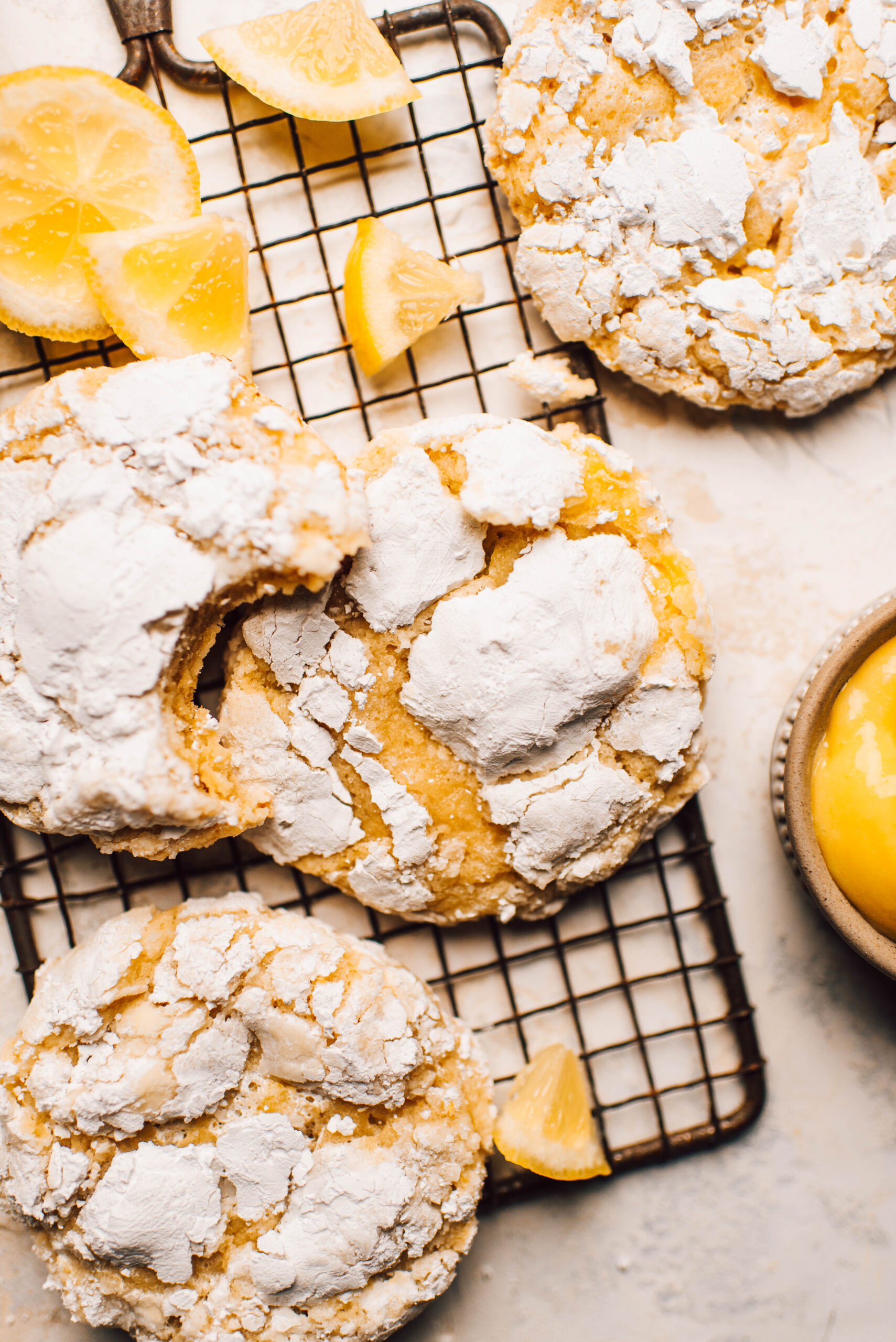 Lemon Curd Crinkle Cookies - Buuck Farms Bakery